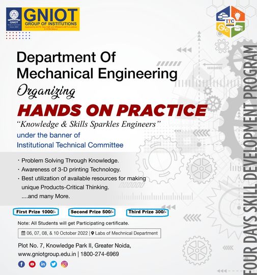 HANDS ON PRACTICE | GNIOT Campus, Greater Noida