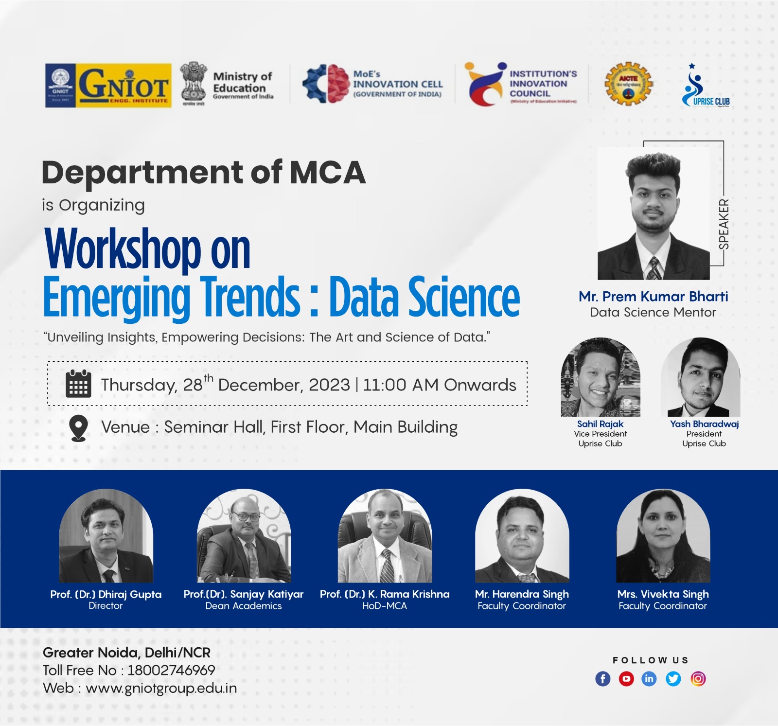 Workshop on Emerging Trends-Data Science | GNIOT Campus, Greater Noida