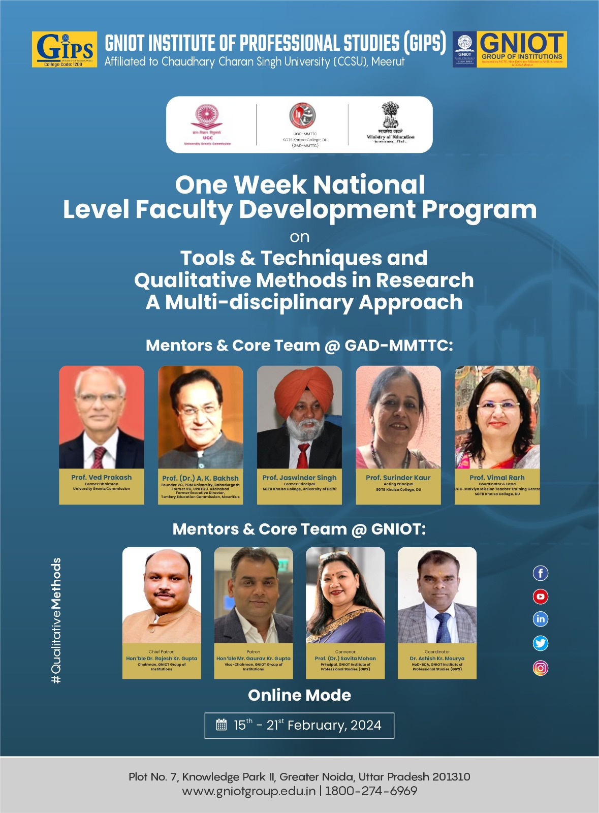 Faculty Development Program at GIPS | GNIOT Campus, Greater Noida