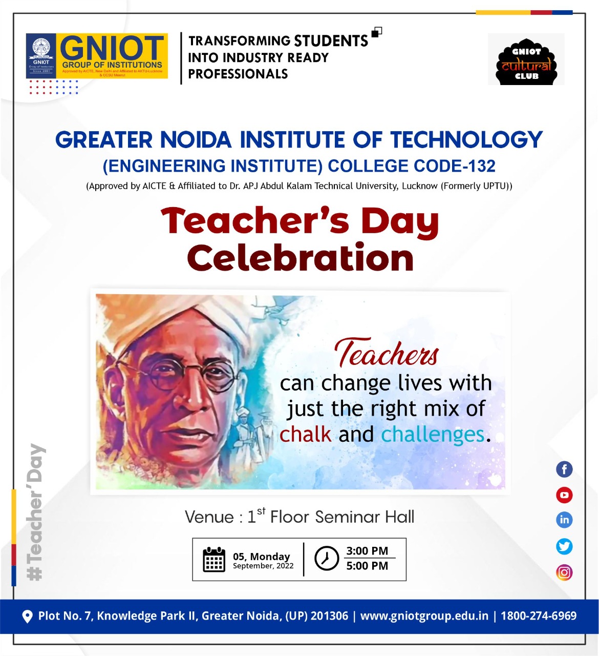Teacher's Day Celebration | GNIOT Campus, Greater Noida